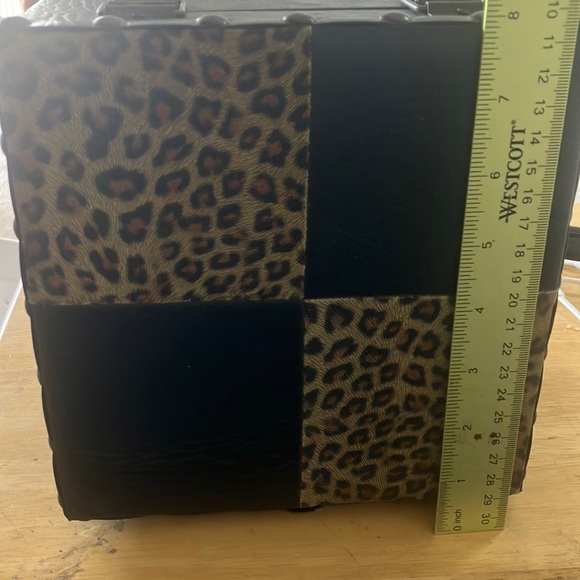 Accents | Final Markdown Leopard Print And Black Patchwork Storage Box ...